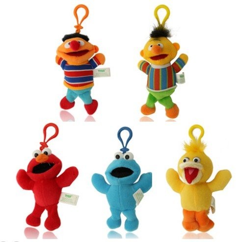 Cute Sesame Street Plush Keychain Stuffed Toys with Hook For Promotion ...
